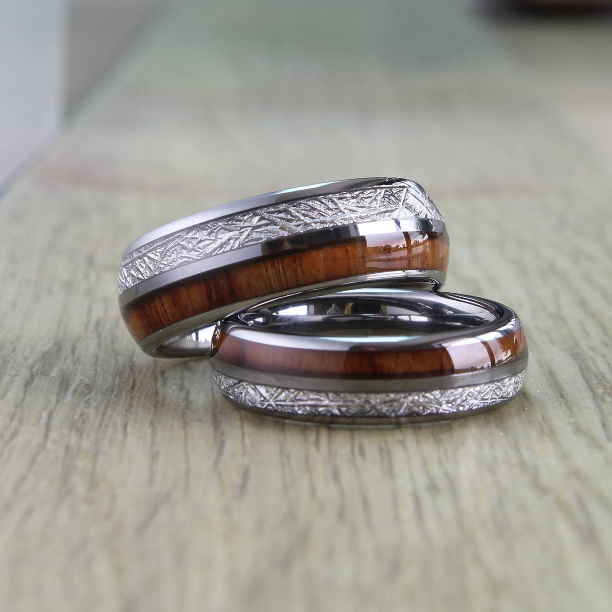 The Wood Steel Wonder Ring Set 6mm 8mm – Rock Solid Rings