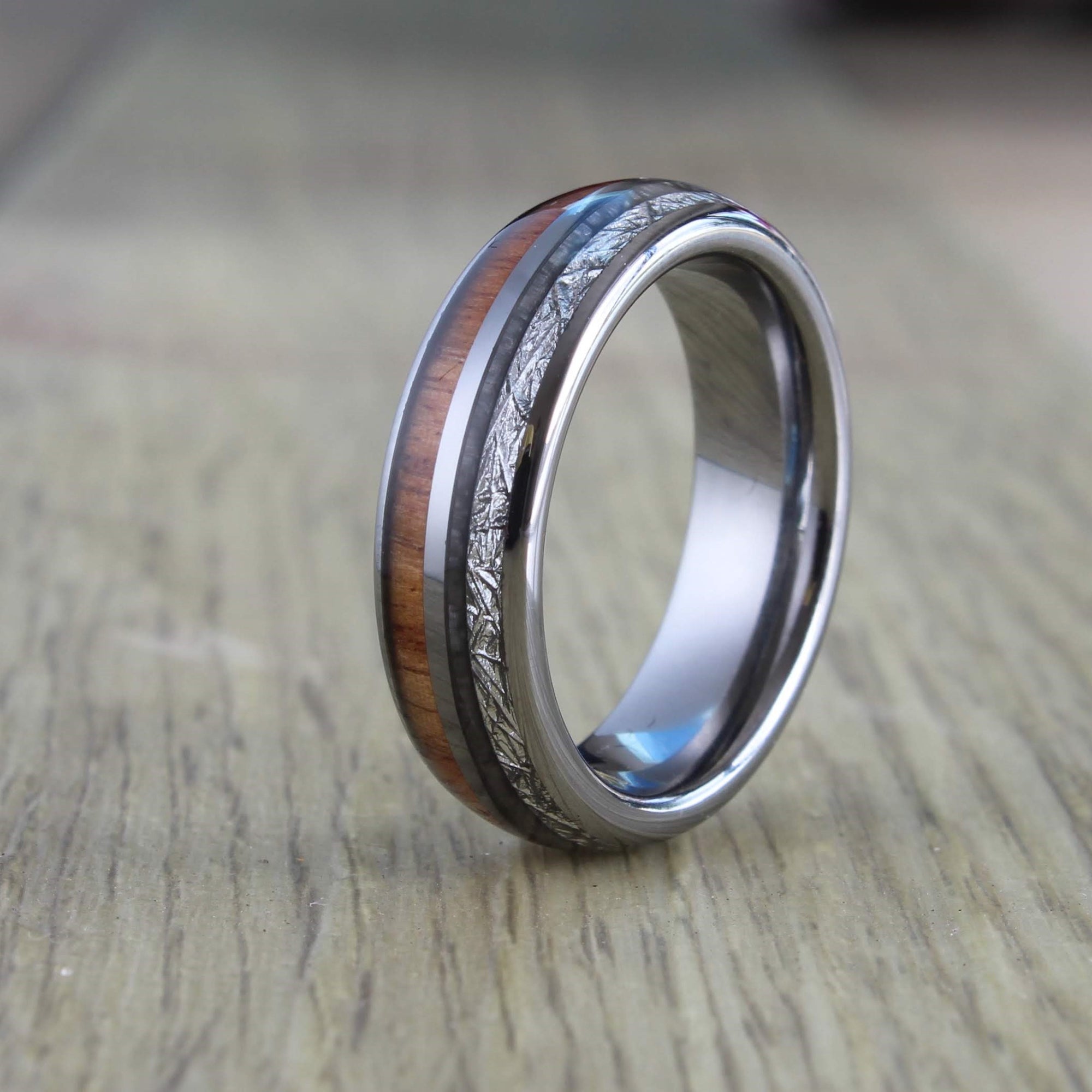 The Wood Steel Wonder Ring Set 6mm 8mm - Rock Solid Rings